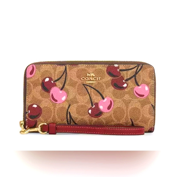 Coach | Bags | Coach Long Zip Around Wallet In Signature Canvas With ...